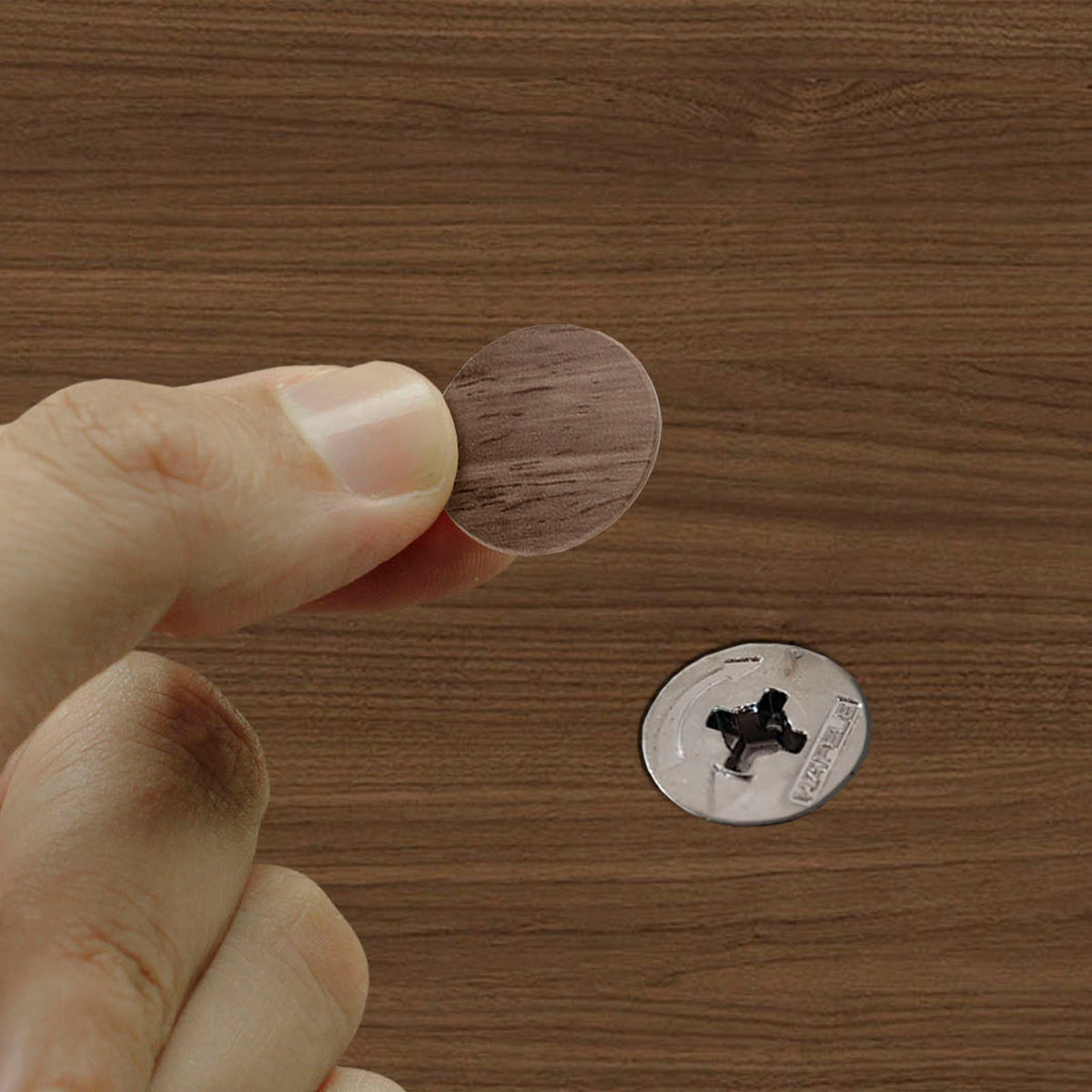 Furndiy Self-Adhesive Screw Cover Caps (Walnut)