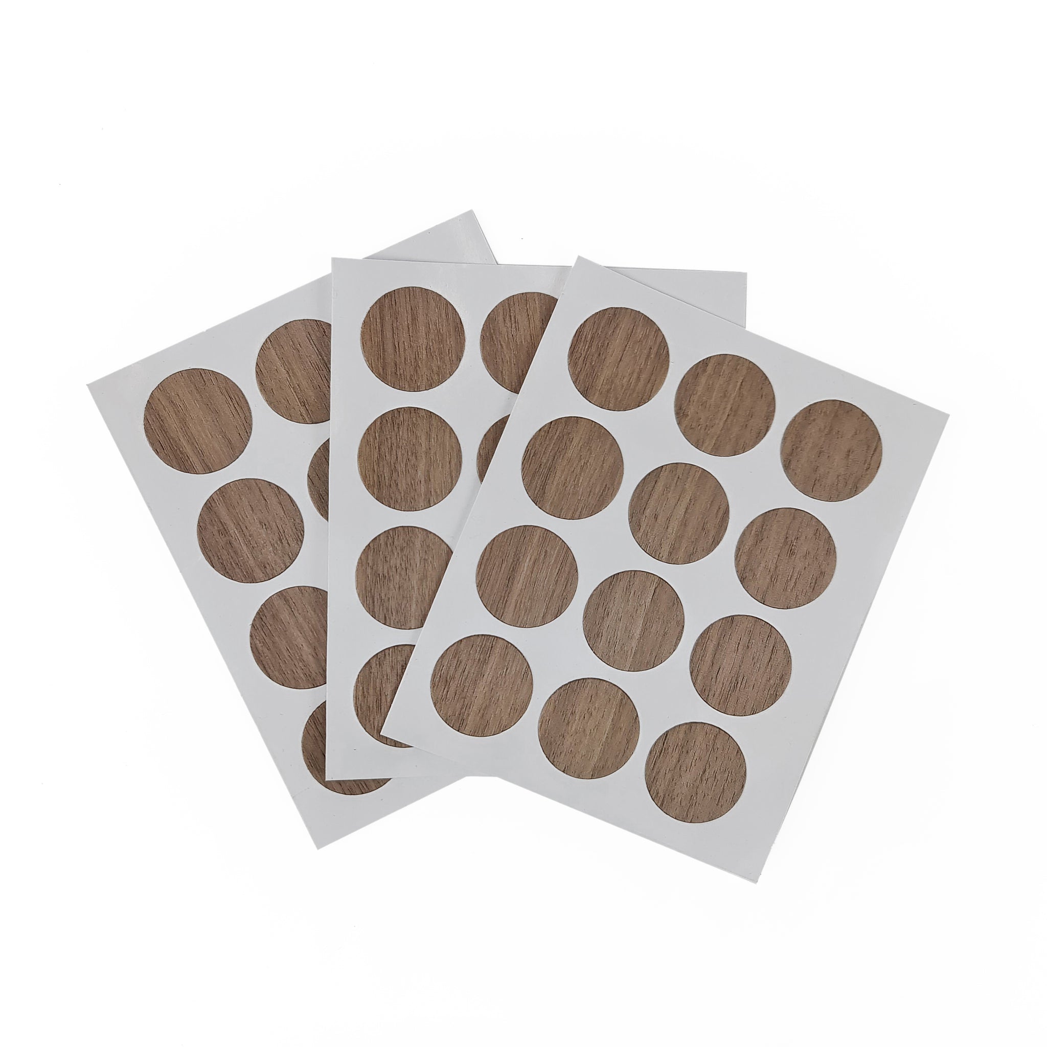 Self-Adhesive Real Wood Veneer Screw Cover Caps - Walnut